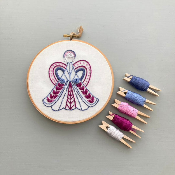 Hand Embroidery Kit - Christmas Angel in Periwinkle - And Other ...