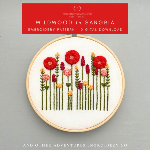 Wildwood in Sangria - Digital Embroidery Pattern - And Other Adventures Embroidery Co