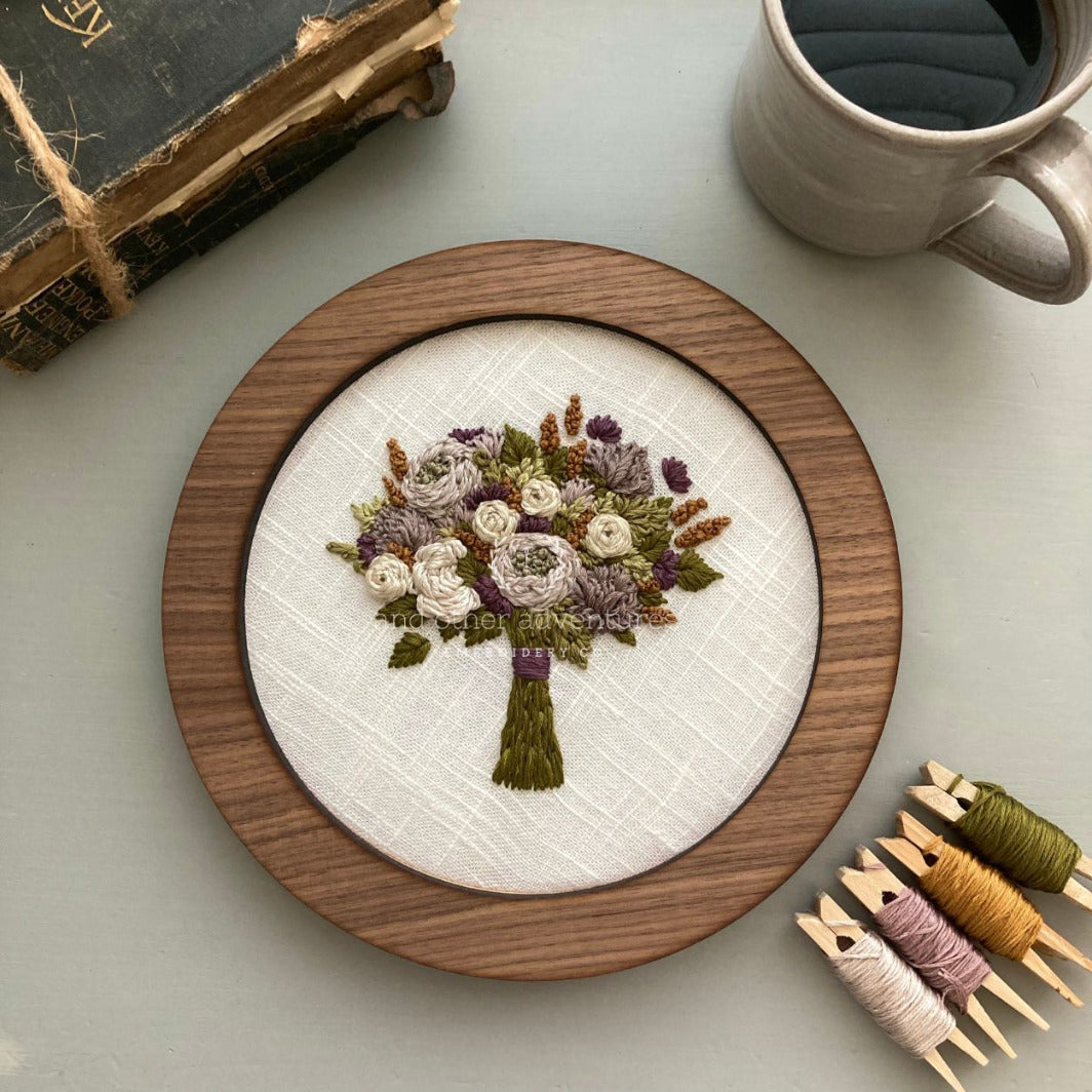 Fall Embroidered Bouquet Art - Framed - And Other Adventures Embroidery Co