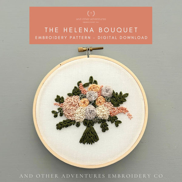 The Helena Bouquet - Digital Embroidery Pattern - And Other Adventures ...