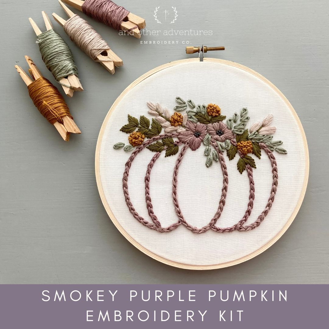 Hand Embroidery Kit - Smokey Purple Pumpkin - And Other Adventures ...