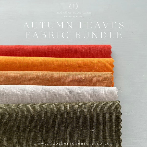 Linen Fabric Bundle - Autumn Leaves - And Other Adventures Embroidery Co