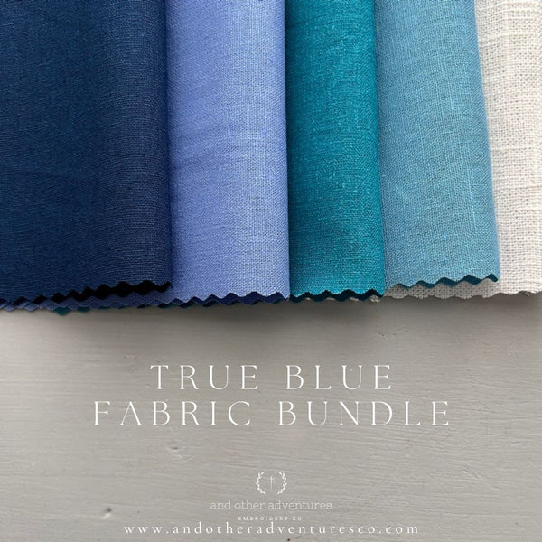 Linen Fabric Bundle - True Blue - And Other Adventures Embroidery Co