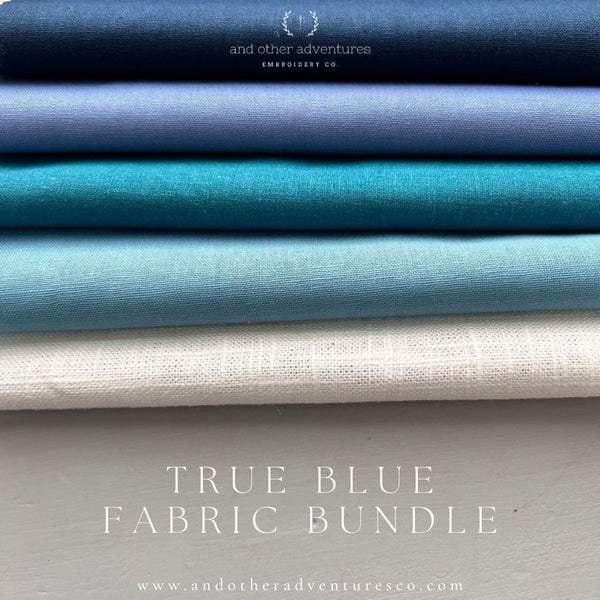 Linen Fabric Bundle - True Blue - And Other Adventures Embroidery Co