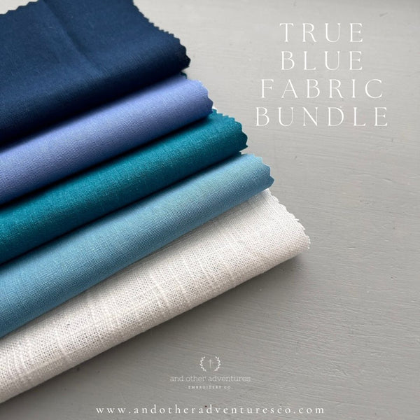 Linen Fabric Bundle - True Blue - And Other Adventures Embroidery Co