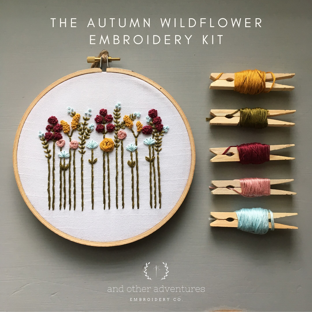 Embroidery Kit - Autumn Wildflowers - And Other Adventures Embroidery Co