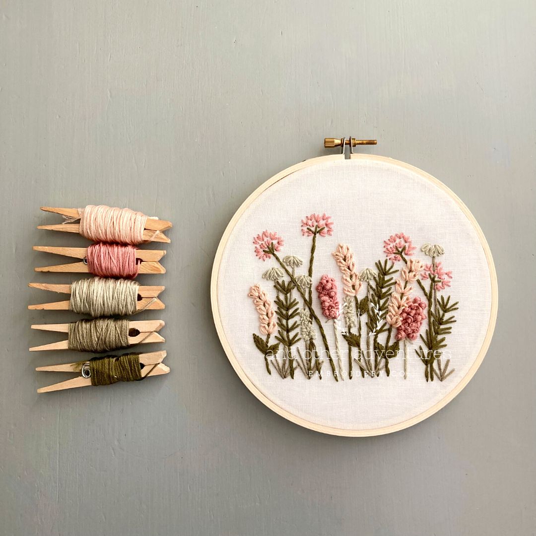Hand Embroidery PDF Pattern - Meadow in Blush & Olive - And Other ...