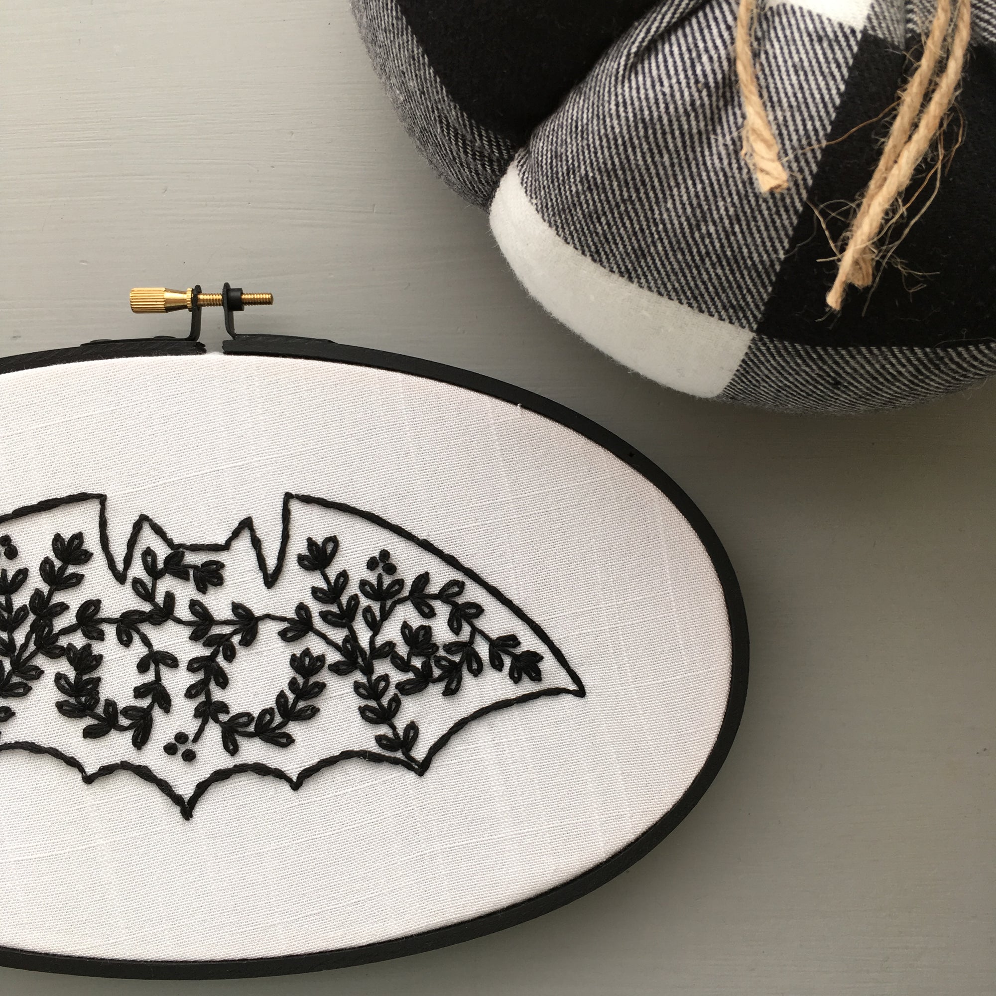 Halloween Bat Embroidery Hoop - And Other Adventures Embroidery Co