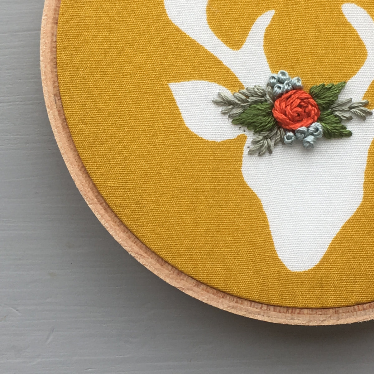 Deer Floral Crown Hand Embroidery - And Other Adventures Embroidery Co