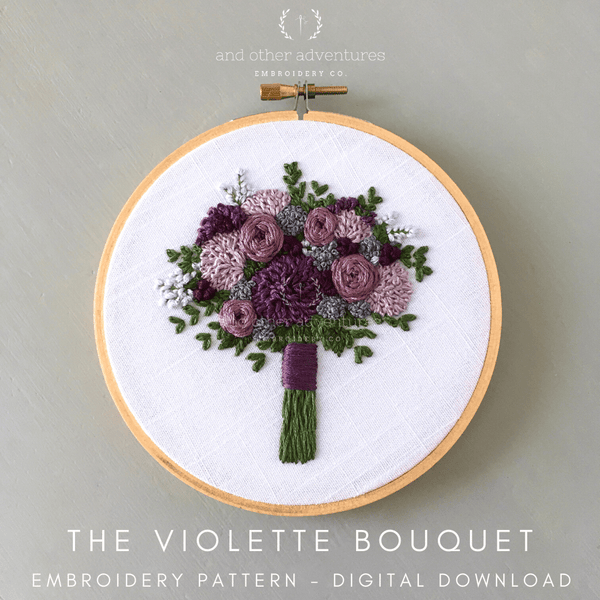 The Violette Bouquet - Floral Hand Embroidery Pattern - And Other ...