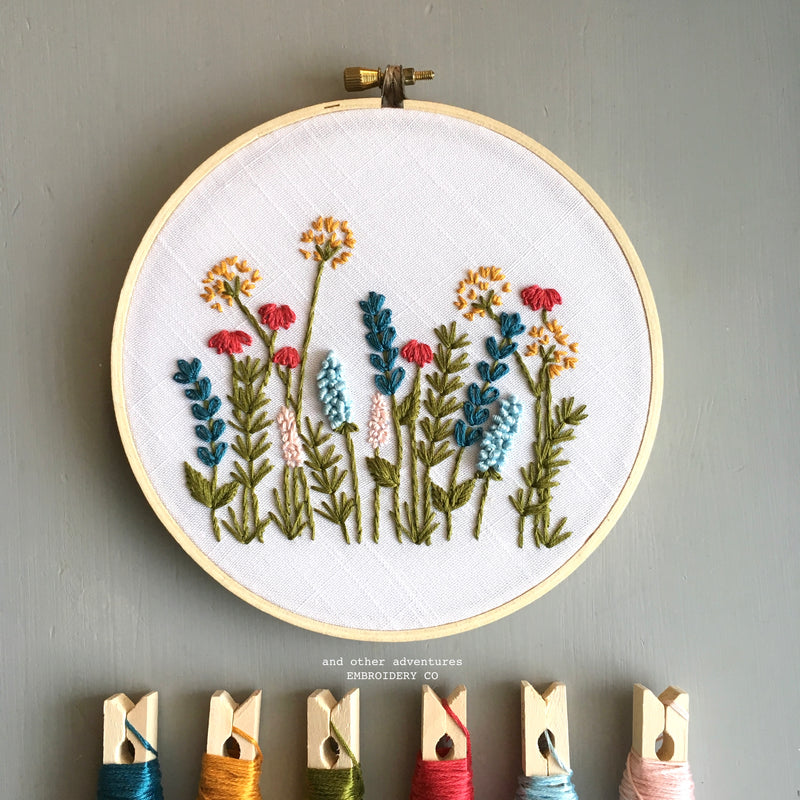 Beginner Hand Embroidery Pattern - Bright Summer Meadow - And Other Adventures Embroidery Co