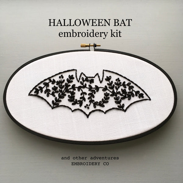 Modern Hand Embroidery Kit - Halloween Bat - And Other Adventures ...