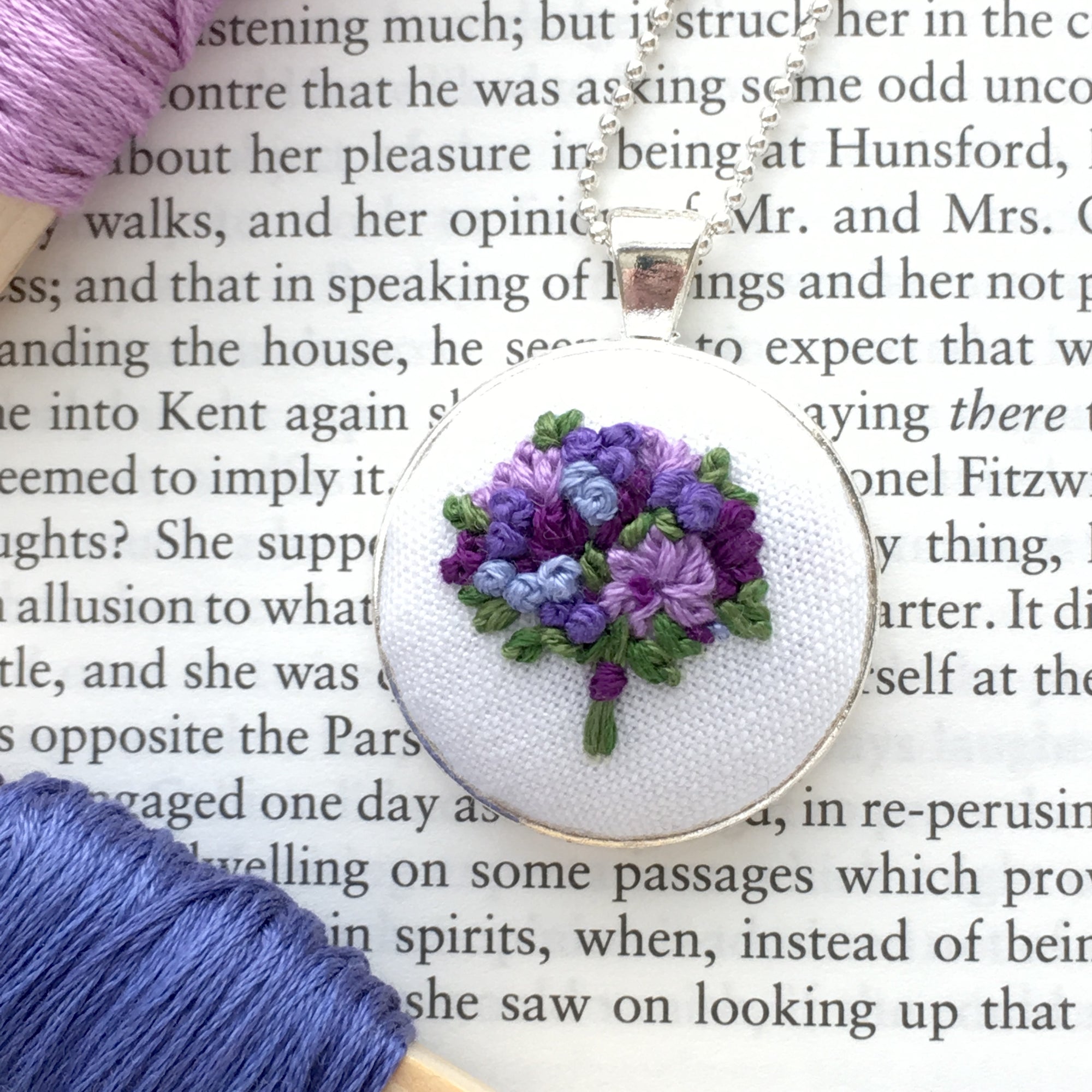 Modern Romantic Embroidered Necklace - And Other Adventures Embroidery Co
