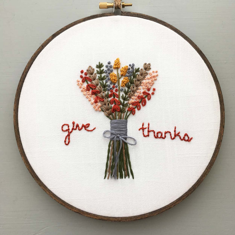 Give Thanks - Thanksgiving Digital Hand Embroidery Pattern - And Other ...