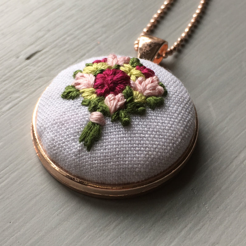 Modern Romantic Rose Gold Embroidered Necklace - And Other Adventures ...